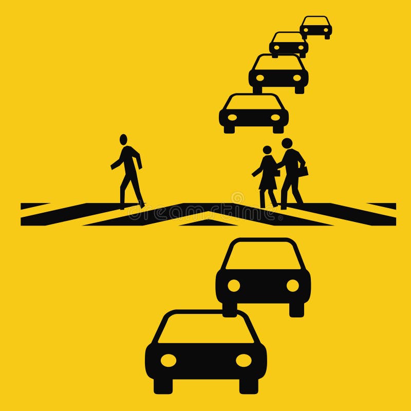 Rush hour safety stock illustration. Illustration of pedestrian - 3361117
