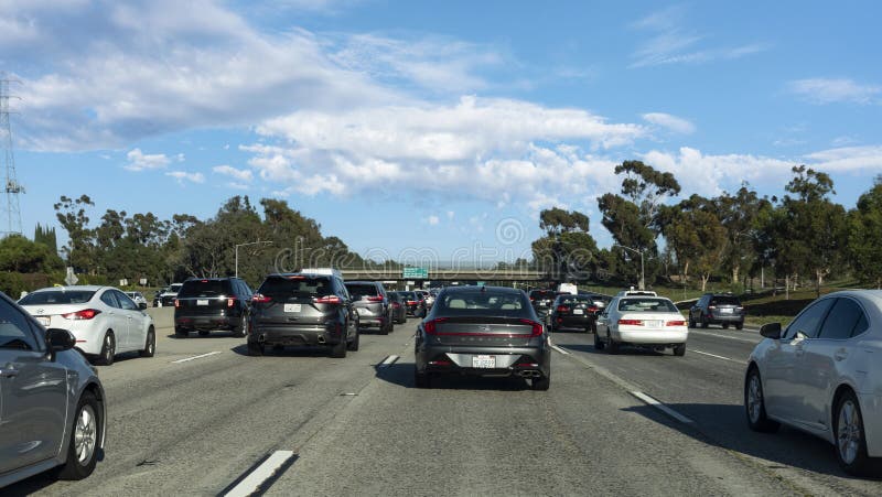 Rush Hour Traffic the 405 Freeway South in Irvine, California Editorial ...