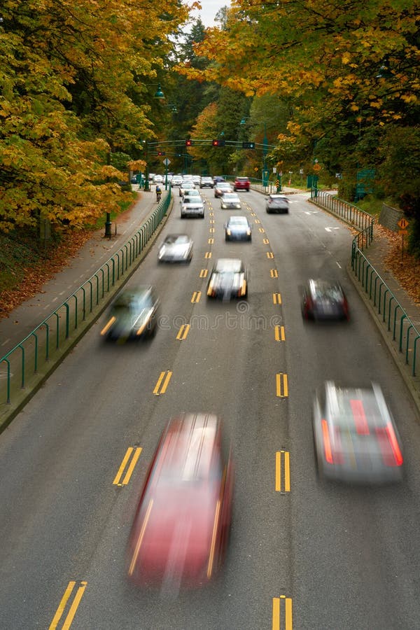 Rush Hour Traffic Motion Blur Vancouver Stock Image - Image of rush ...