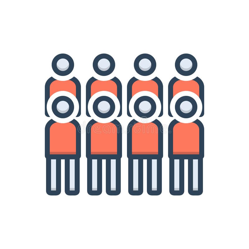 Color Illustration Icon for Rush, Crowd and Mob Stock Illustration ...