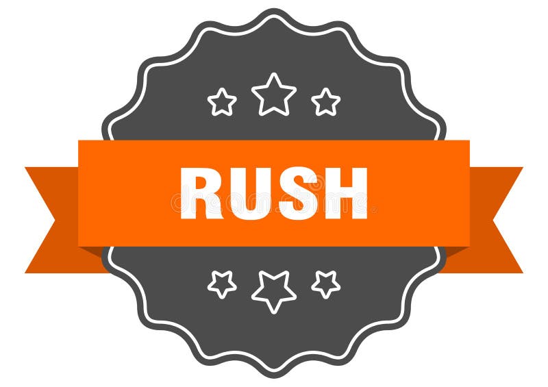 Rush label stock vector. Illustration of template, banner - 194930077
