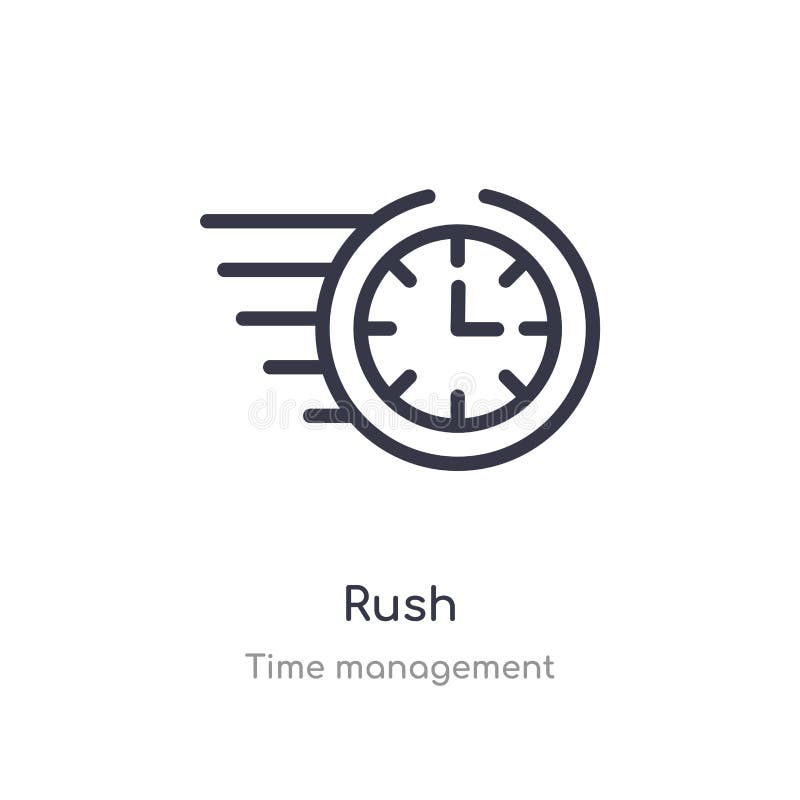 Rush Outline Icon. Isolated Line Vector Illustration from Time ...
