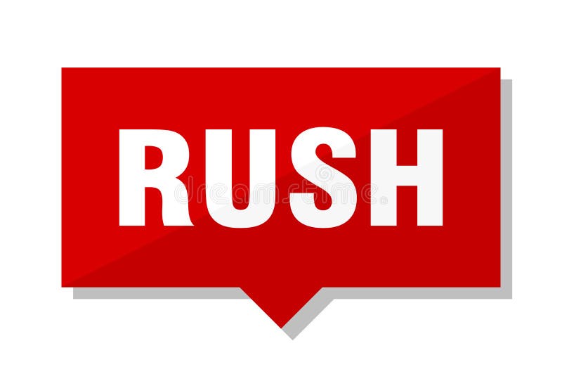 Rush red tag stock vector. Illustration of square, banner - 117561786