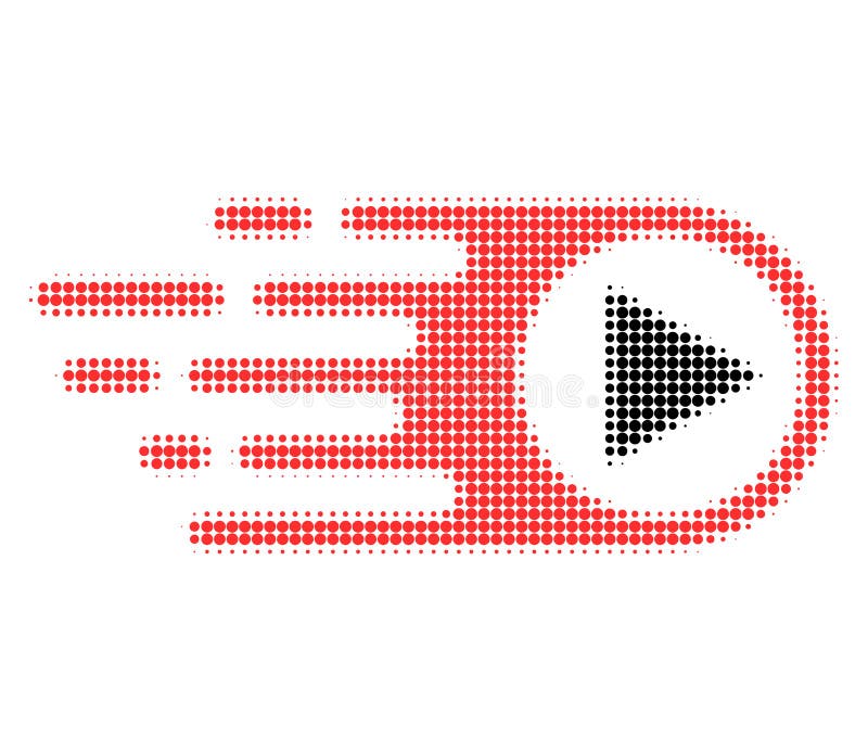 Rush Right Halftone Dotted Icon with Fast Rush Effect Stock Vector ...
