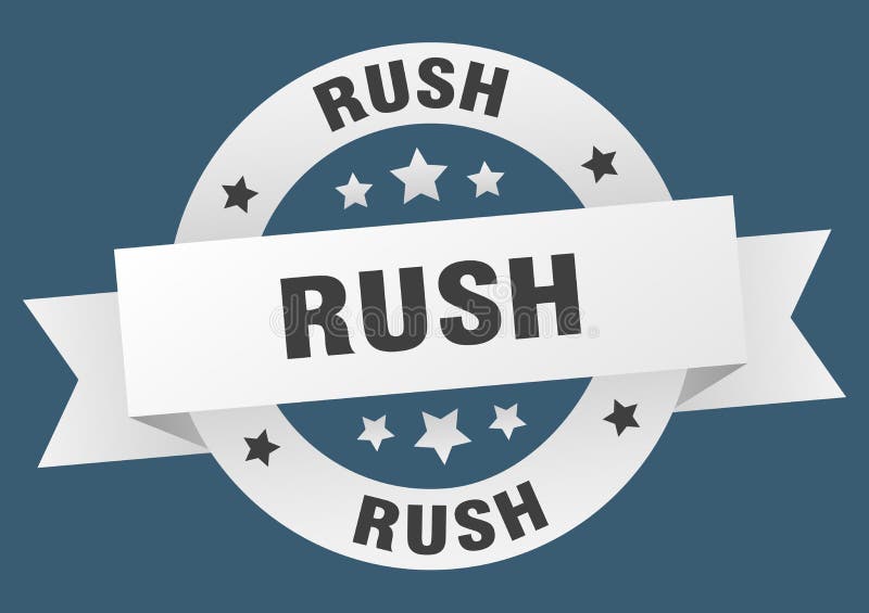 Rush Round Ribbon Isolated Label. Rush Sign Stock Vector - Illustration ...