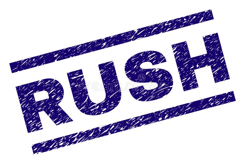 Scratched Textured RUSH Stamp Seal Stock Vector - Illustration of ...