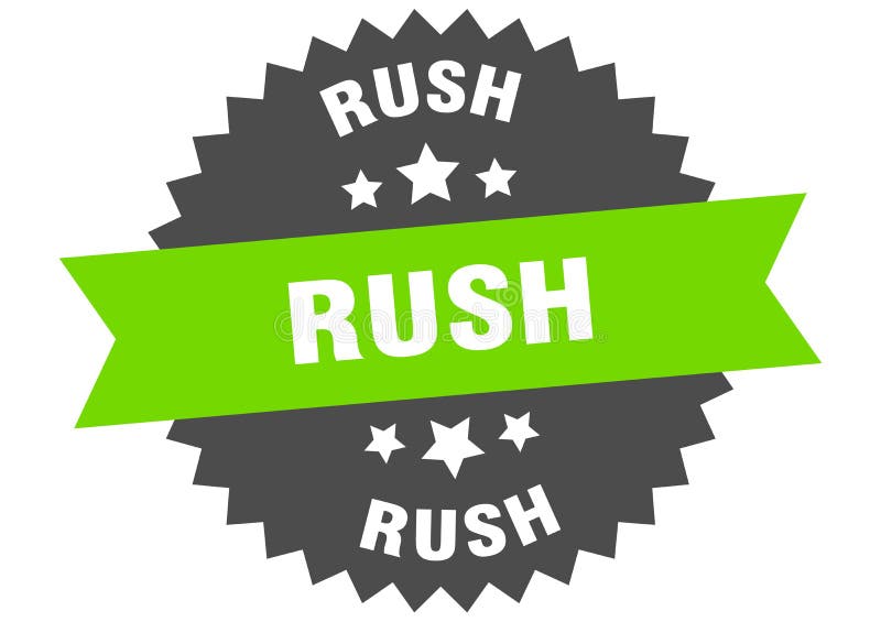 Rush Sign. Rush Circular Band Label. Rush Sticker Stock Vector ...