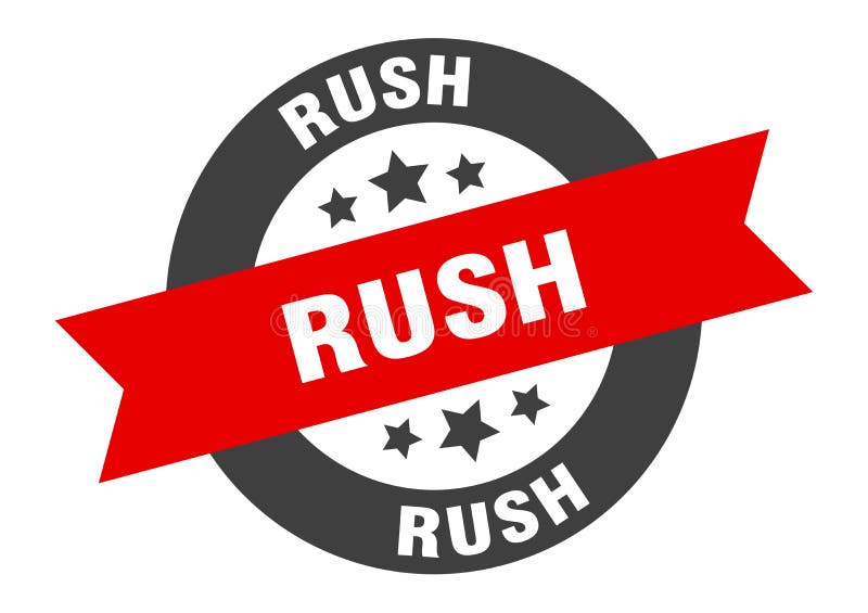 Rush Sign. Rush Round Ribbon Sticker Stock Vector - Illustration of ...