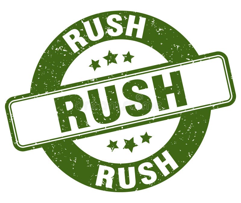 Rush Stamp. Rush Label. Round Grunge Sign Stock Vector - Illustration ...