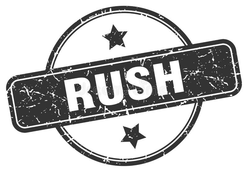 Rush stamp stock vector. Illustration of grungy, label - 136944564