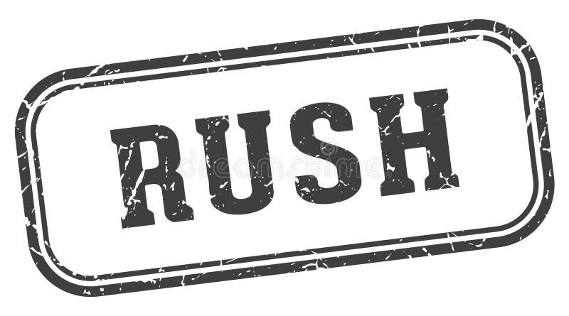 Rush Stamp. Rush Rectangular Stamp on White Background Stock Vector ...