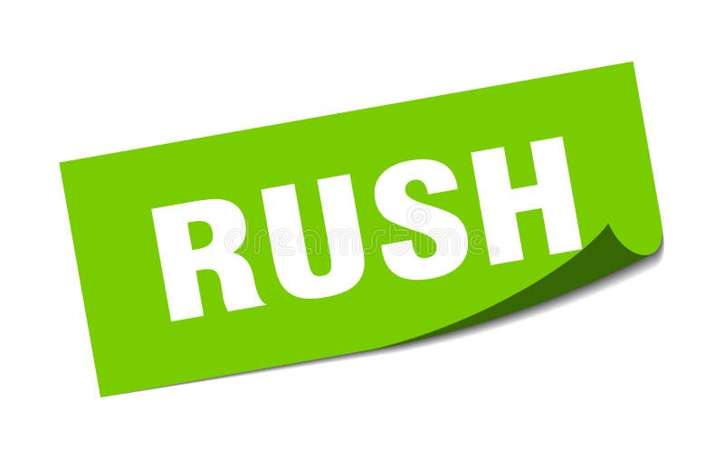 Rush Sticker. Rush Square Sign Stock Vector - Illustration of peeler ...