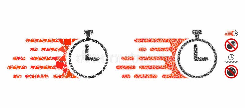 Rush Stopwatch Mosaic Icon of Rugged Elements Stock Vector ...