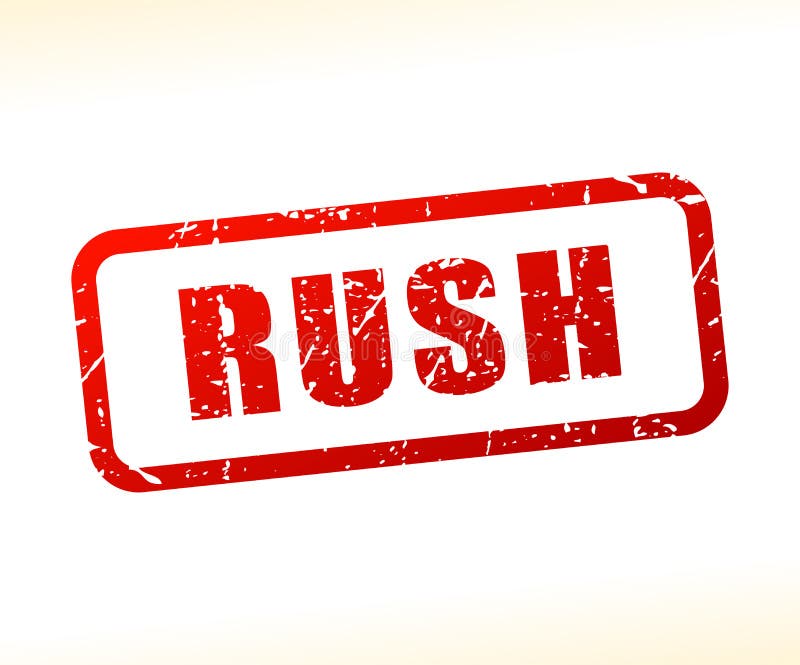 Rush text stamp stock vector. Illustration of grunge - 107568257