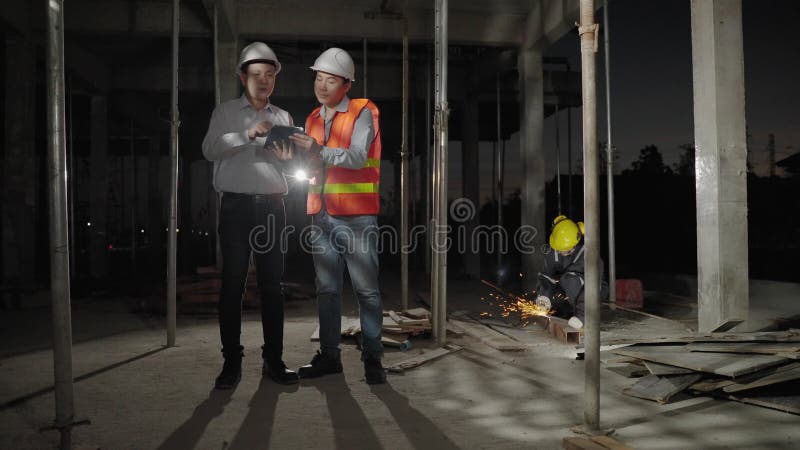 In Rush Work Overtime, Engineers and Architects are Consulting on a ...