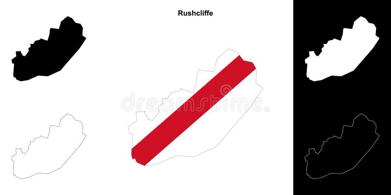 Rushcliffe outline map stock vector. Illustration of icon - 334904912