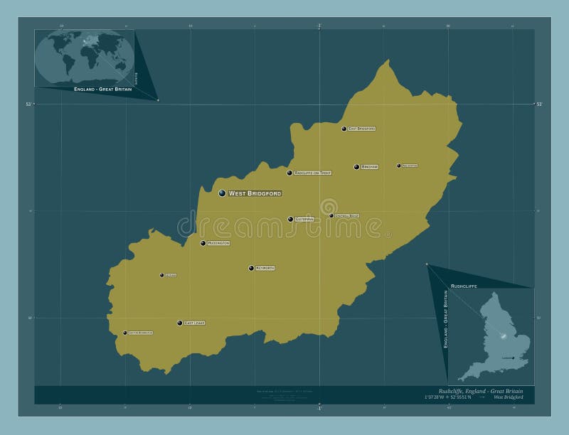 Rushcliffe, England - Great Britain. Solid. Labelled Points of C Stock ...