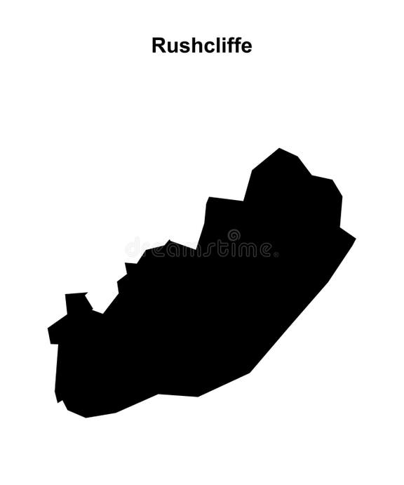 Rushcliffe outline map stock vector. Illustration of administrative ...