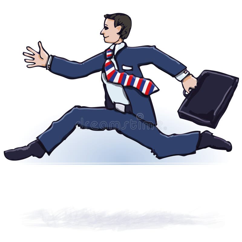 Rushing businessman stock vector. Illustration of jump - 44174143