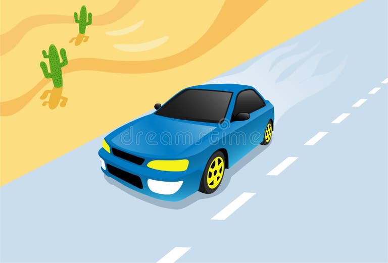 Rushing car stock vector. Illustration of desert, driving - 4919886