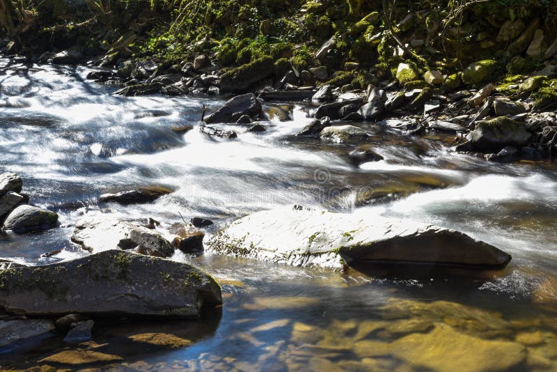 Rushing River Water Over Rocks and Boulders in a Scenic Countryside ...