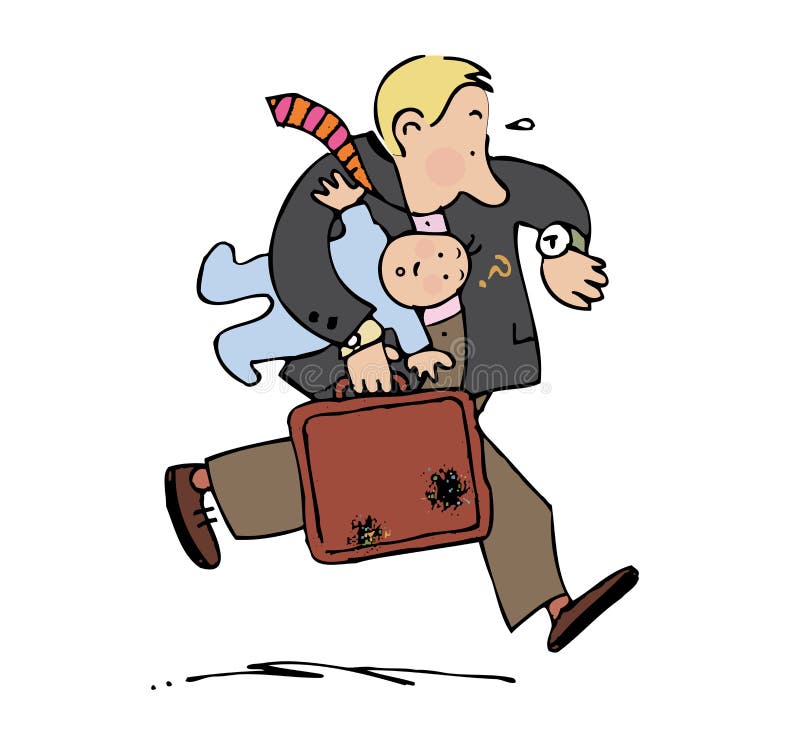 Rushing dad stock vector. Illustration of gender, holding - 41456426