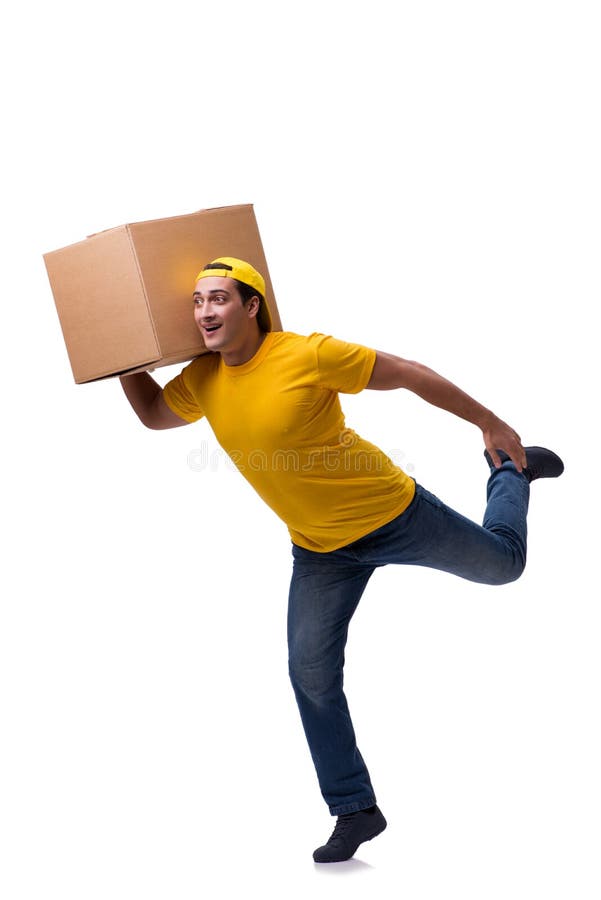 The Rushing Delivery Isolated on White Stock Image - Image of rushing ...