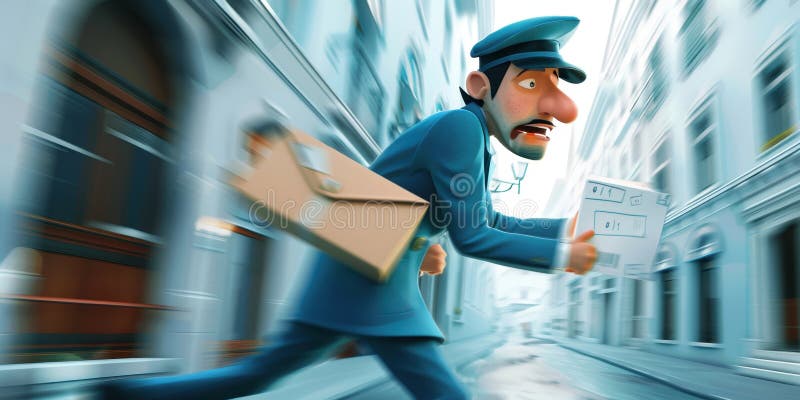 The Rushing Mailman. Created by Generative Artificial Intelligence ...