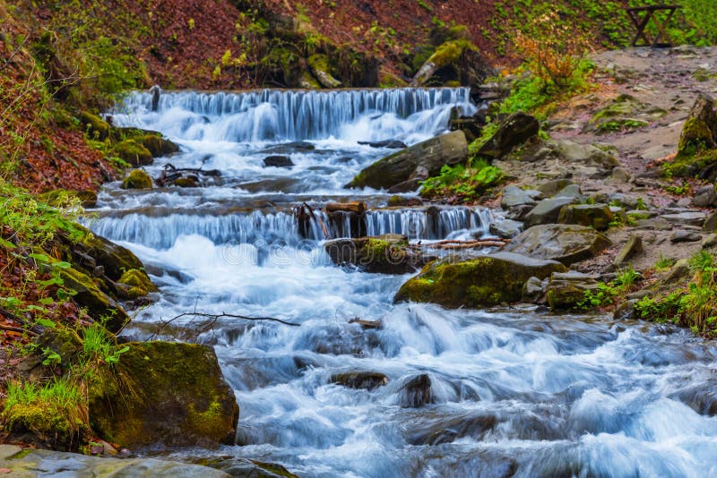 Rushing River at the Evening Stock Photo - Image of forest, dramatic ...