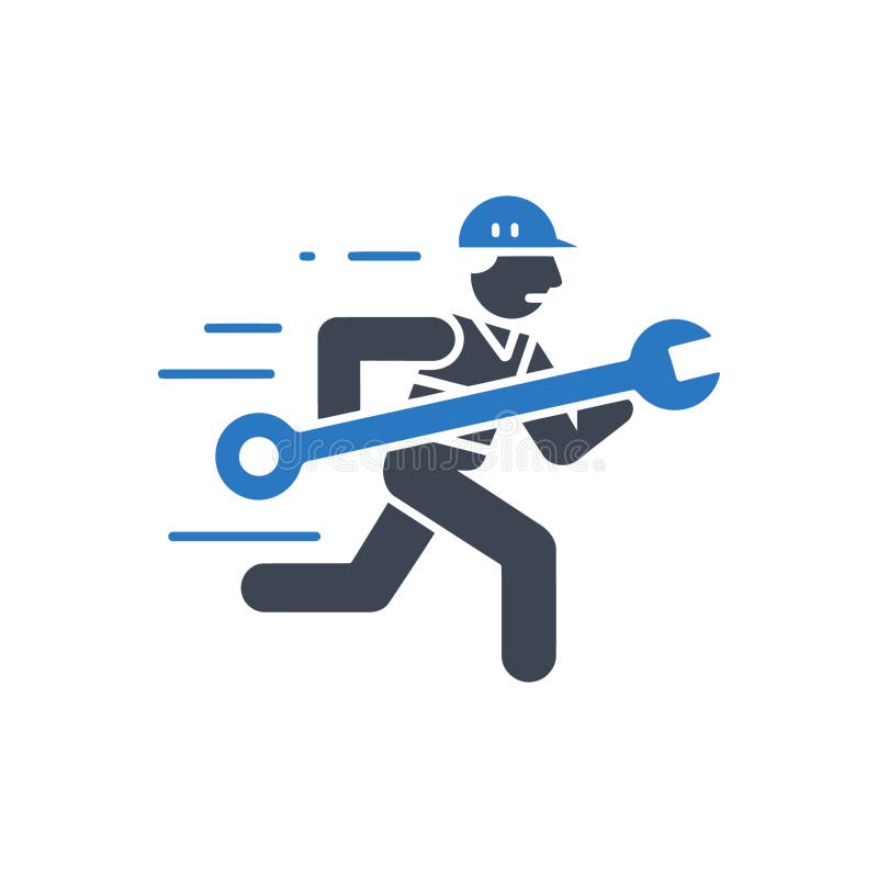 Rushing Repair Worker Icon stock illustration. Illustration of symbol ...