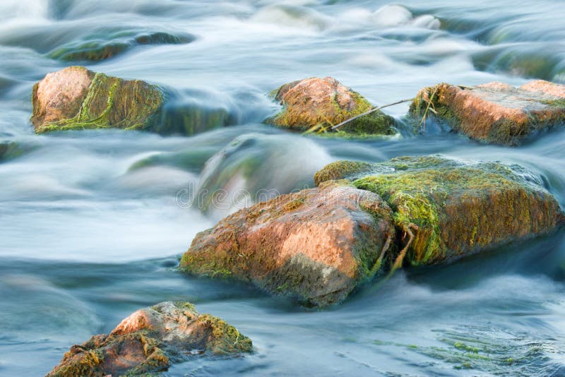 Rushing River Water Over Rocks and Boulders in a Scenic Countryside ...