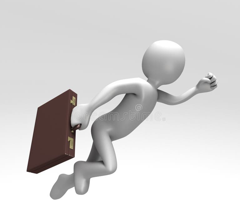 Rushing To Work (with Clipping Path) Stock Illustration - Illustration ...