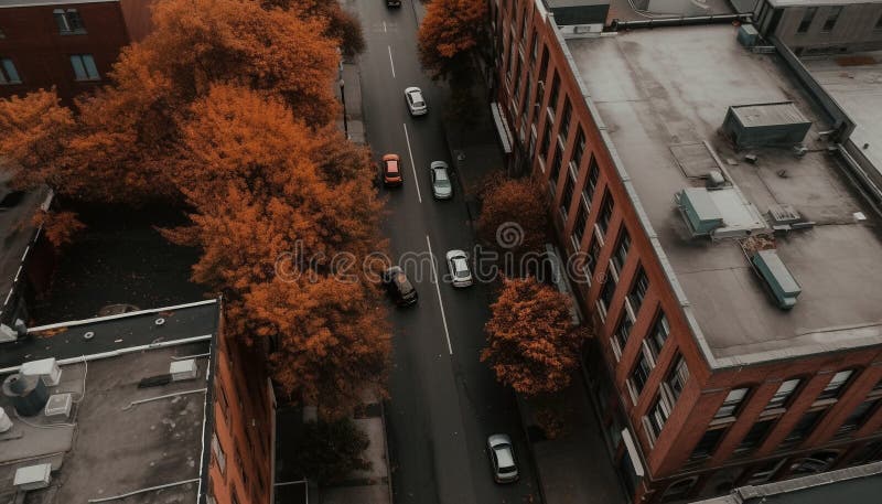 Rushing Trucks Blur through Crowded City Streets in Financial District ...