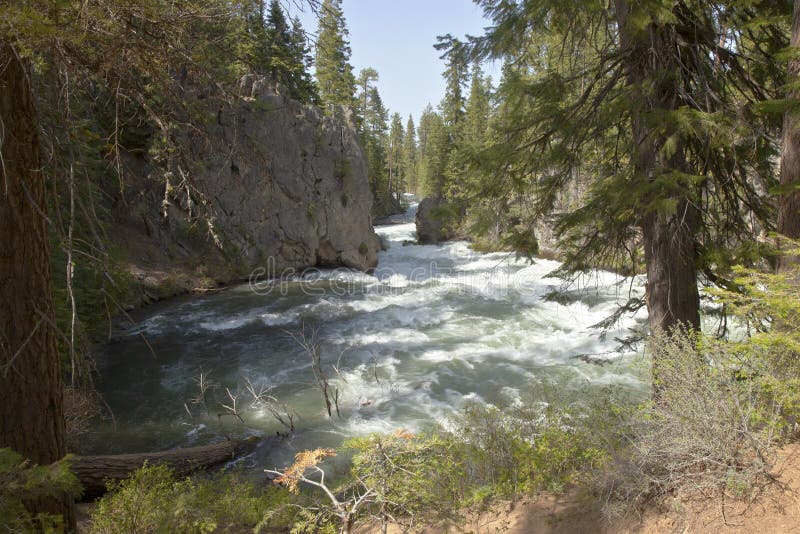 Rushing Water in Central Oregon. Stock Photo - Image of central, cliffs ...