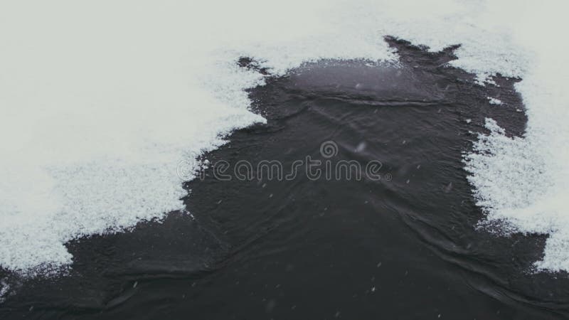 Rushing Water Flowing Down the River in Winter, Stock Footage - Video ...