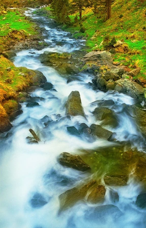 Rushing Water in a Mountain Stream Stock Image - Image of river, splash ...