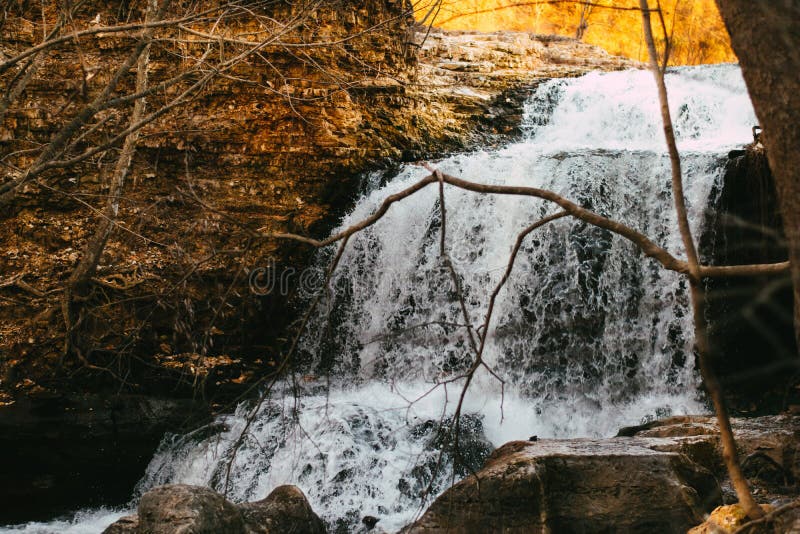 Rushing Water Over Rocks Waterfall Stock Photo - Image of waterfall ...