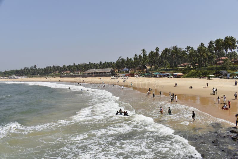 Rushing Water at Sinquerim Beach, Goa Editorial Photography - Image of ...