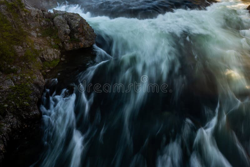Rushing Water of Yellowstone River Stock Photo - Image of portrait ...