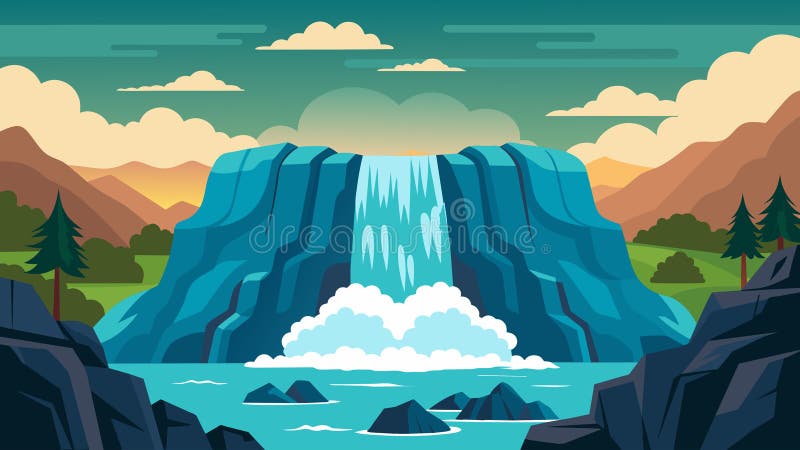 Rushing Waterfall Stock Illustrations – 781 Rushing Waterfall Stock ...