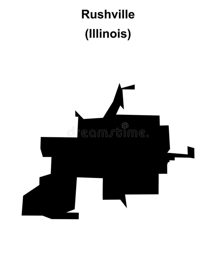 Rushville outline map stock vector. Illustration of tourism - 387248404