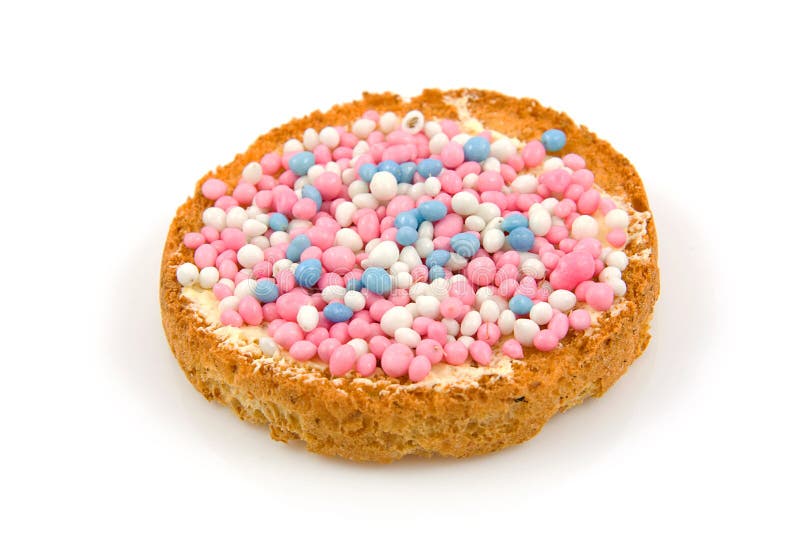 Rusk with Blue Aniseed Balls, Muisjes, Dutch Treat for when a Baby Boy ...