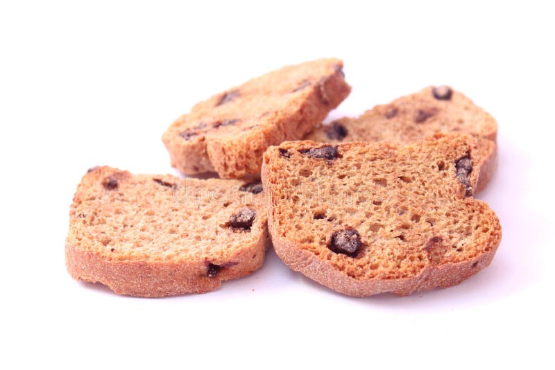 Rusk with Chocolate Hail, Dutch Hagelslag, on Wooden Table Stock Photo ...