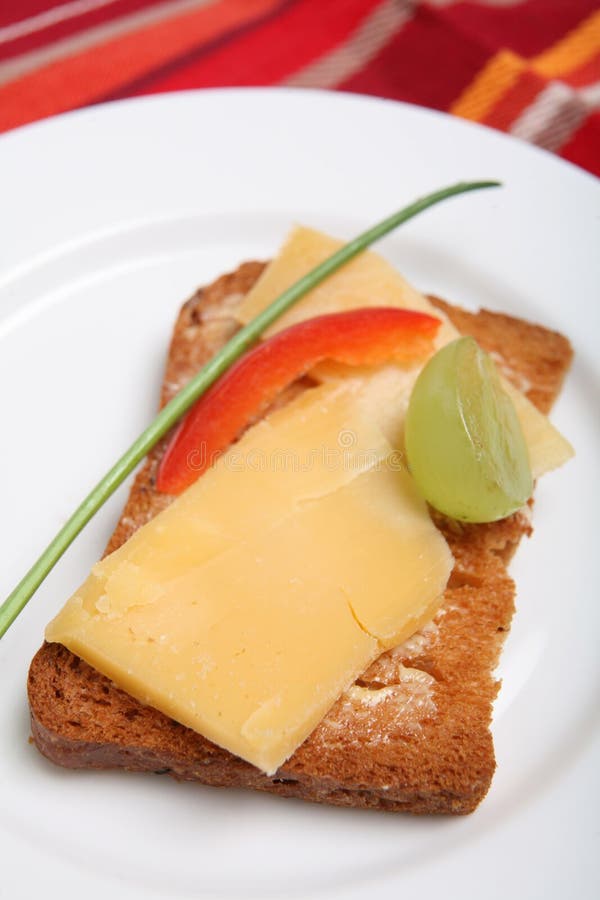 Rusk with dutch cheese stock image. Image of grape, butter - 6097723