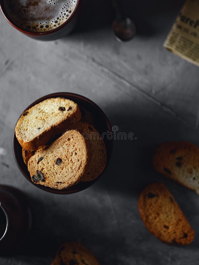 Rusk stock photo. Image of textured, plate, homemade - 130694962