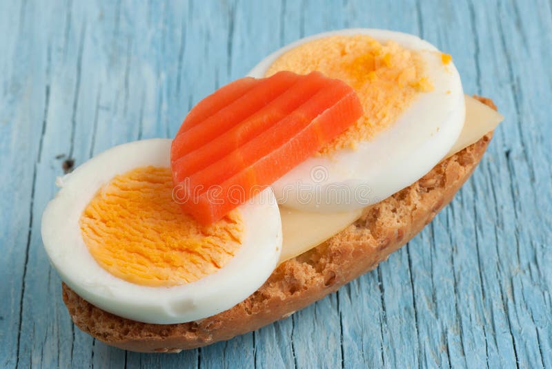 Rusk Sandwich with Egg and Carrot Stock Image - Image of eggs, carrot ...