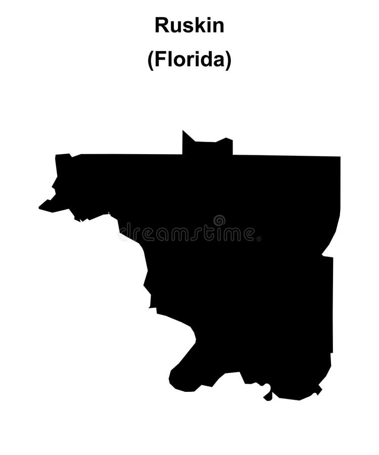 Ruskin outline map stock vector. Illustration of border - 357256270