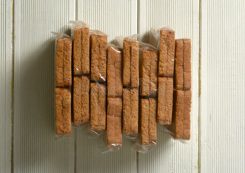 Rusks Packaged on White Table Stock Photo - Image of breakfast, grain ...