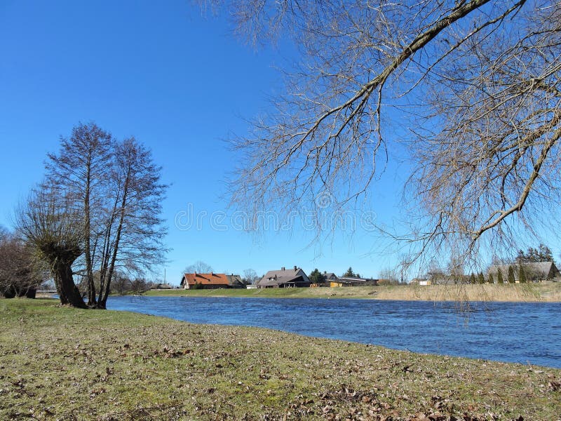 Rusne Island in Spring, Lithuania Stock Photo - Image of home ...