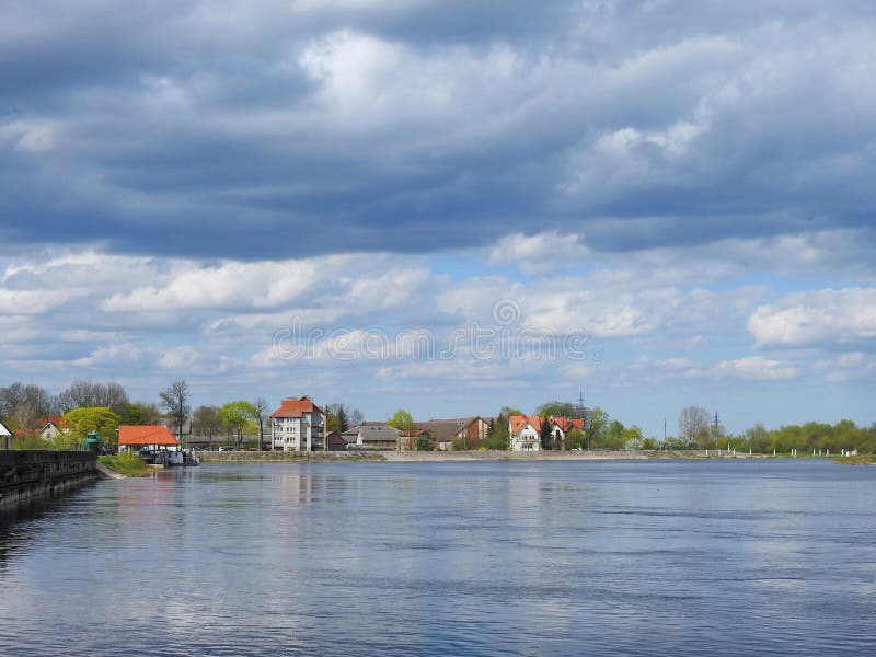 Rusne town, Lithuania stock image. Image of buildings - 92019781